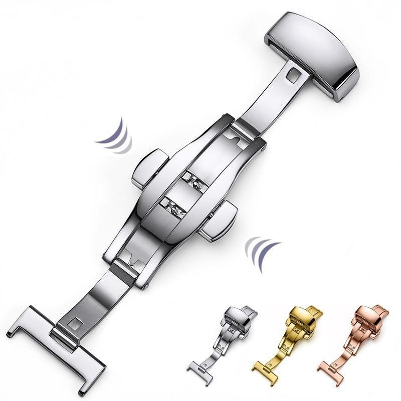 Stainless Steel Double Push Button Folding Deployant Clasp