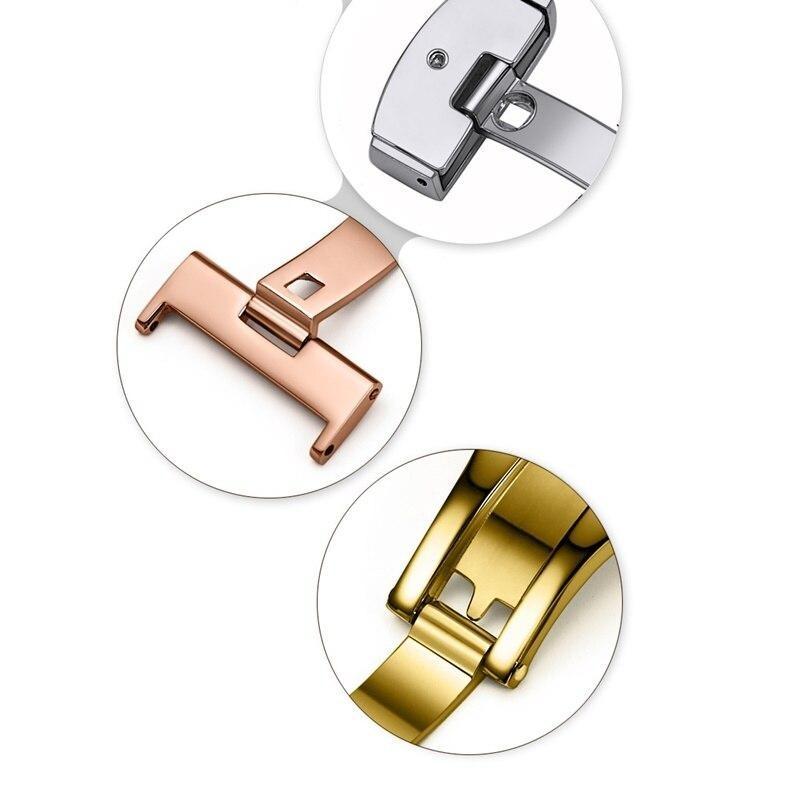 Stainless Steel Double Push Button Folding Deployant Clasp