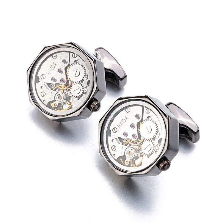 Hexagon Stainless Steel Mechanical Movement Cufflinks | Gentleman