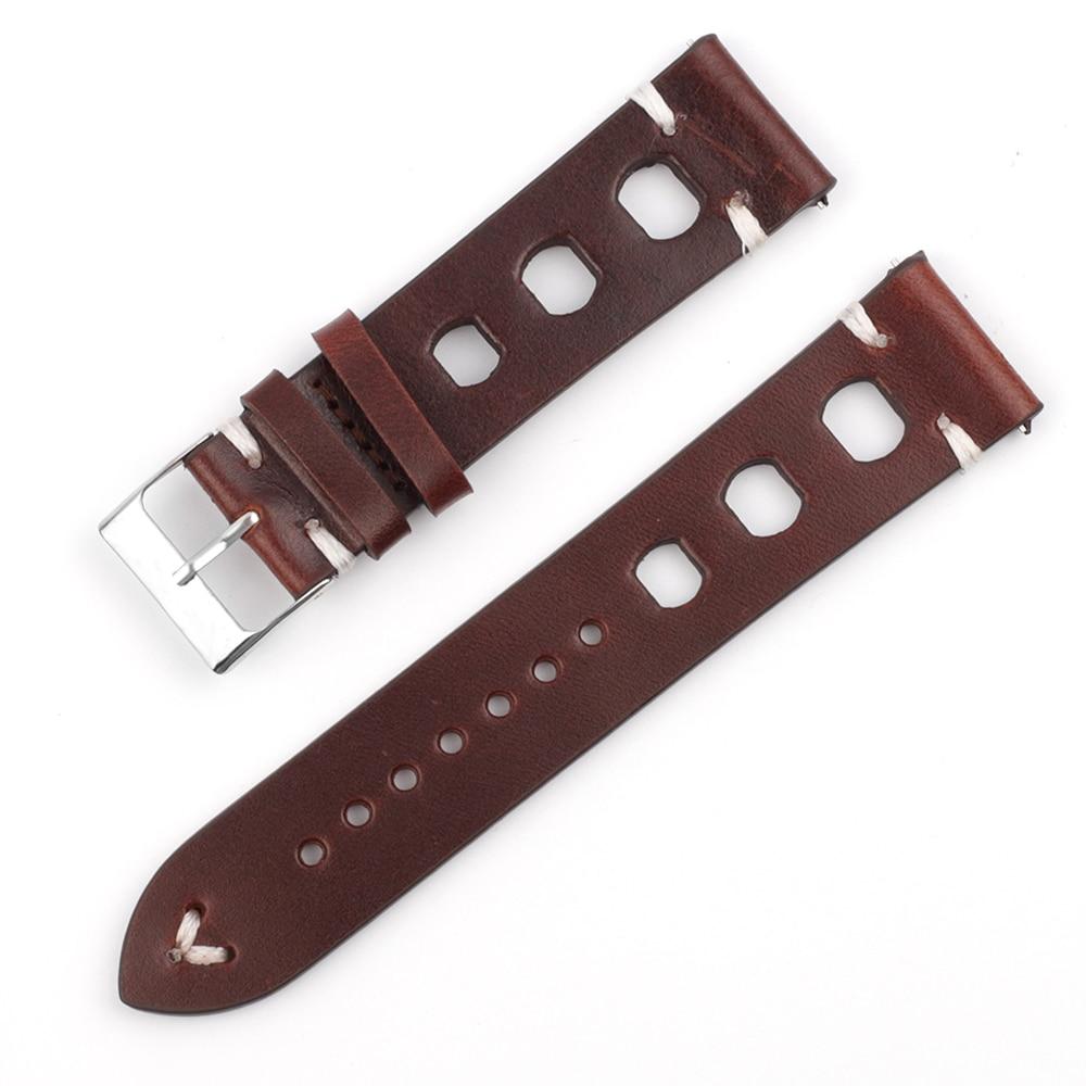 Hubert Handmade Italian Leather Racing Watch Strap With Tang Buckle