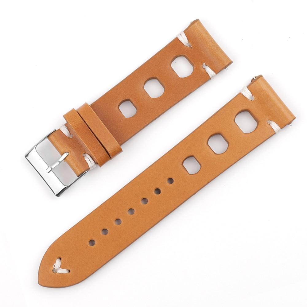 Hubert Handmade Italian Leather Racing Watch Strap With Tang Buckle