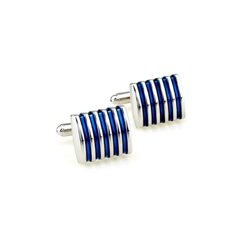 Jacque Silver-Tone Vertical Stripe Cufflinks | Gentleman Rules