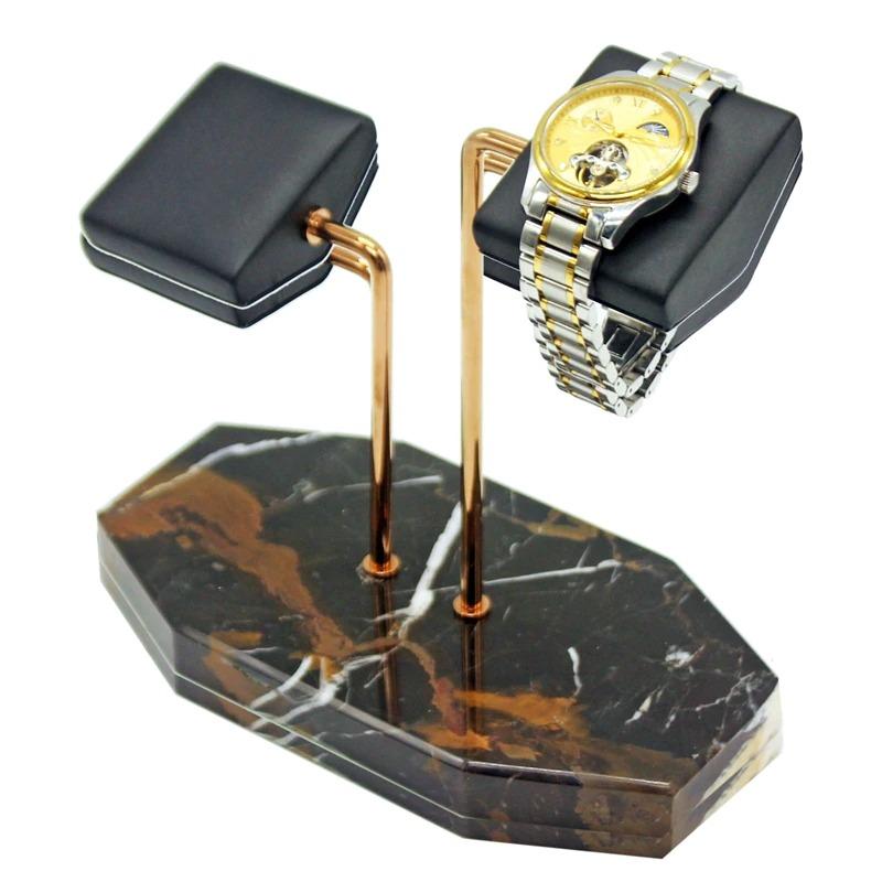 Nikolas Dark Marble Double Watch Display Stand Holder | Gentleman