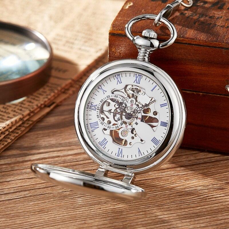 Olaf Orkina Mechanical Skeleton Pocket Watch Silver | Gentleman Rules