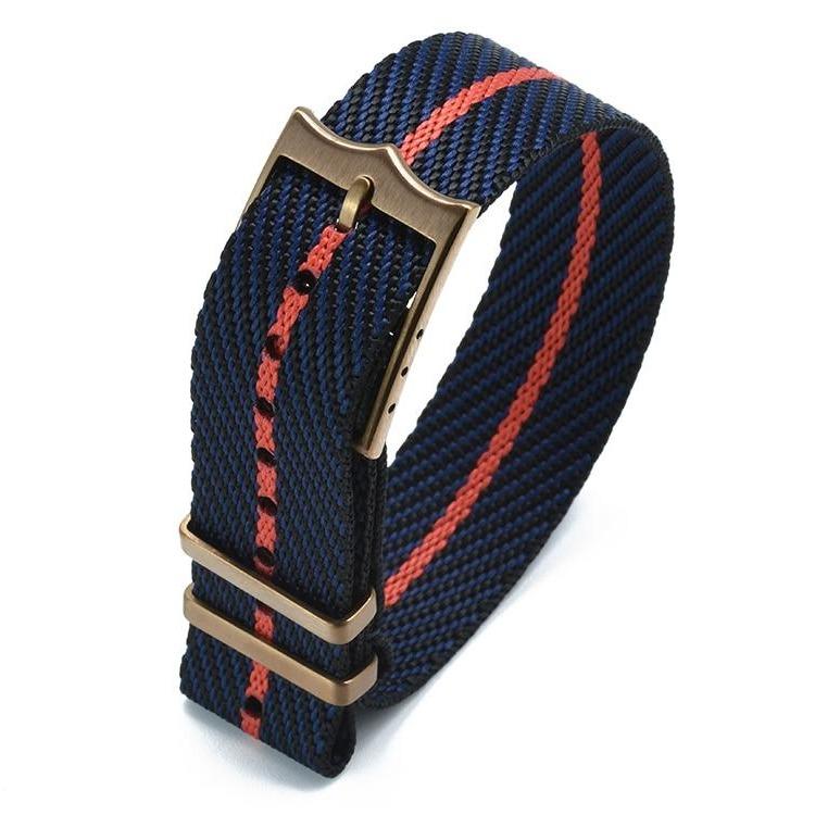 Patrice Nylon Zulu Watch Strap With Copper Pin Buckle | Gentleman