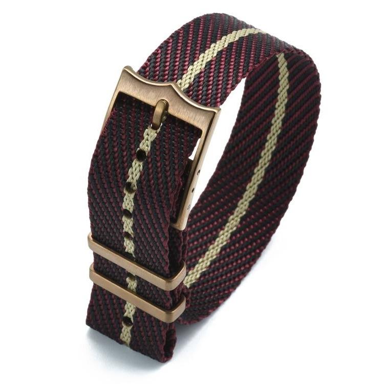 Patrice Nylon Zulu Watch Strap With Copper Pin Buckle | Gentleman