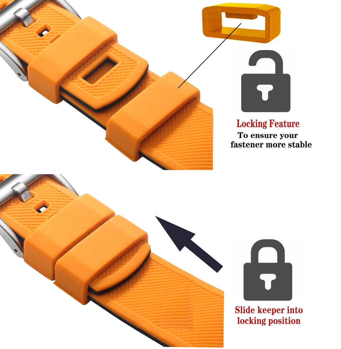 Rafael Silicone Tropic Watch Strap With Silver Tang Buckle | Gentleman