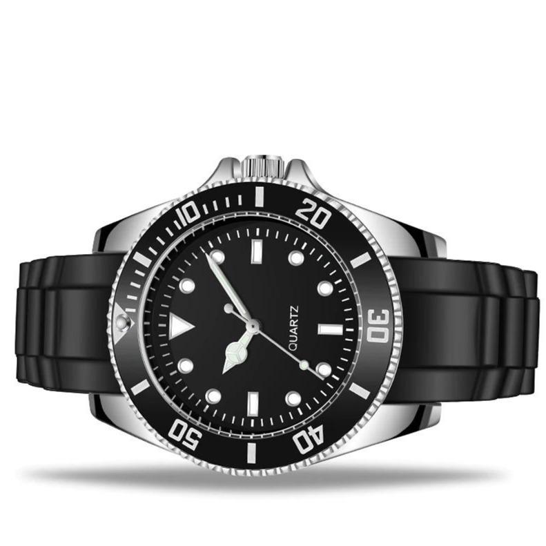 Victor Stainless Steel Sport Watch With Rubber Strap | Gentleman Rules